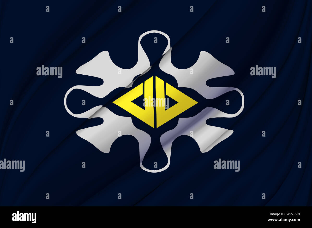 Rumoi waving flag illustration. Regions of Japan. Perfect for ...