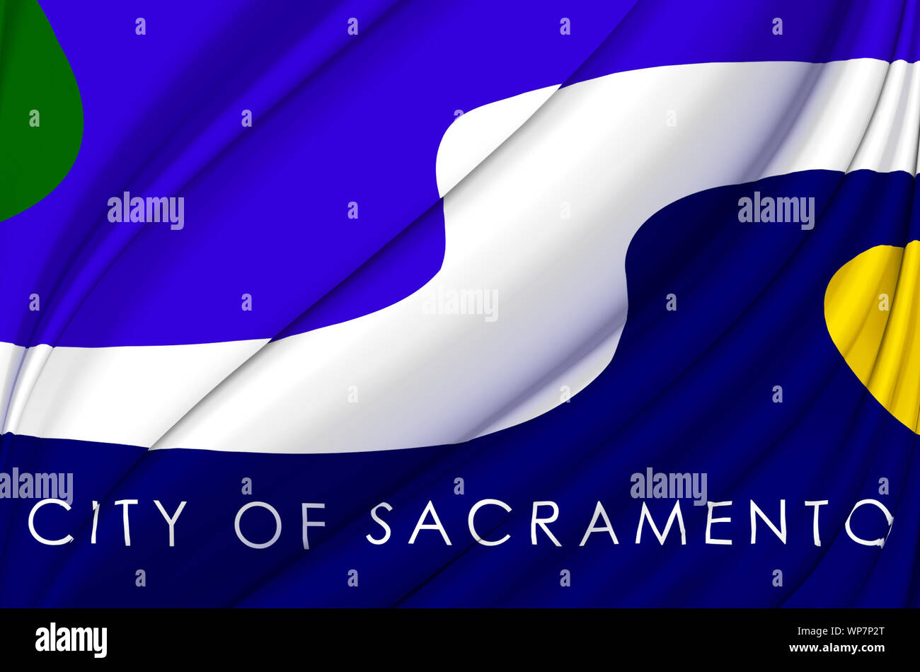 Sacramento waving flag illustration. Regions and Cities of the United ...
