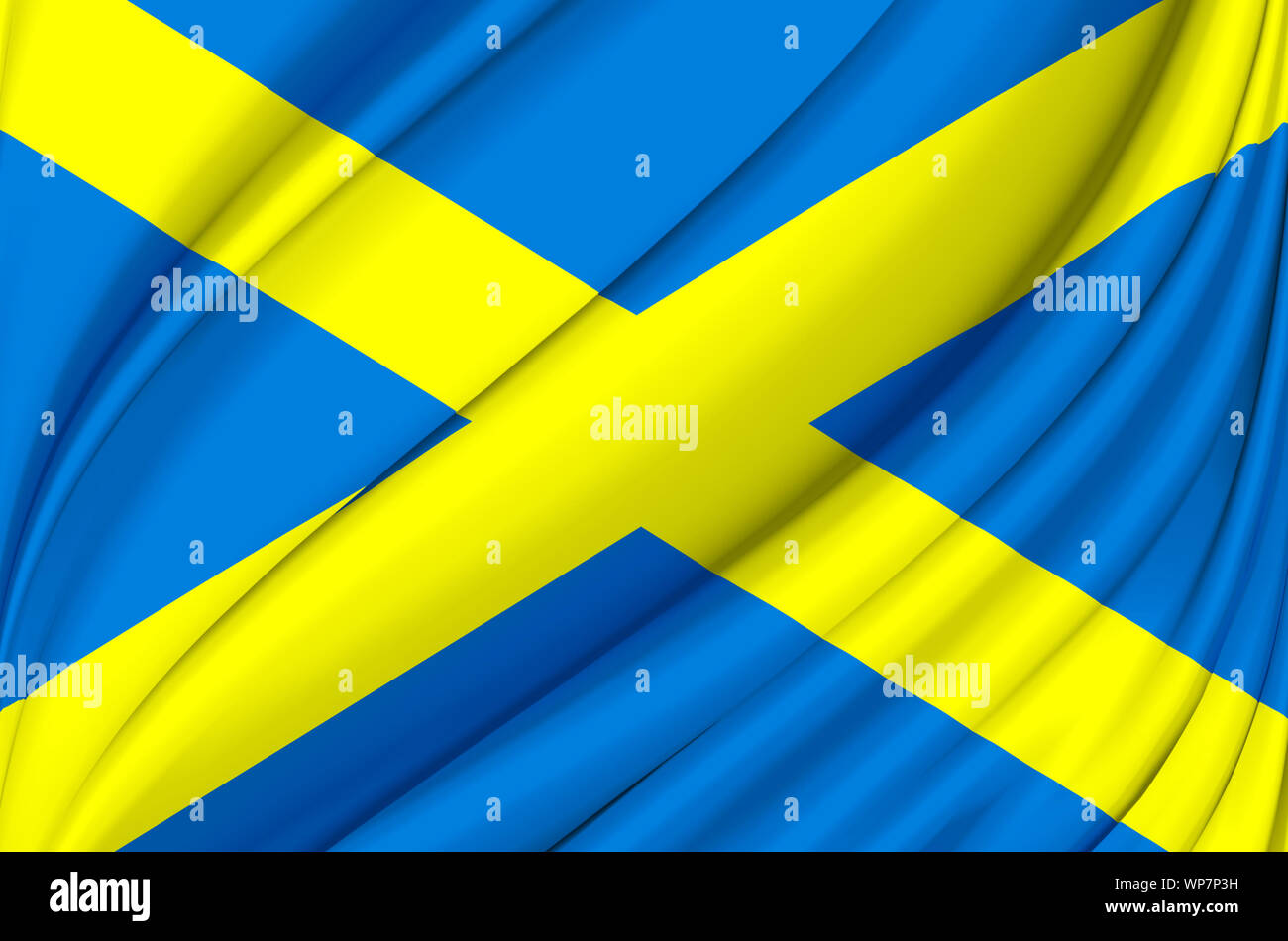 Saint Alban Cross waving flag illustration. Regions of England and ...