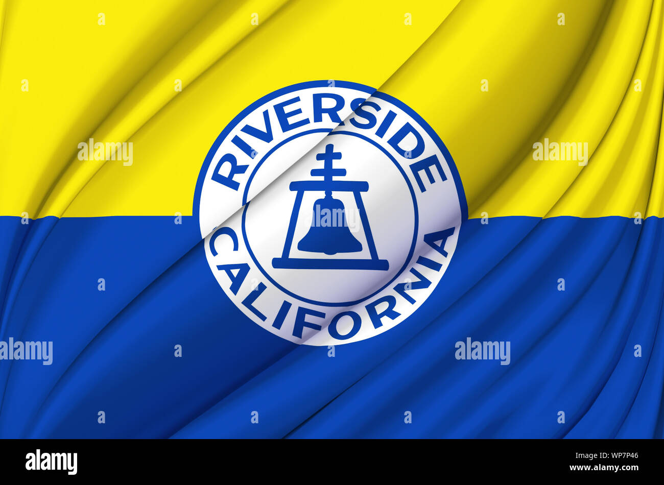 Riverside California waving flag illustration. Regions and Cities of ...