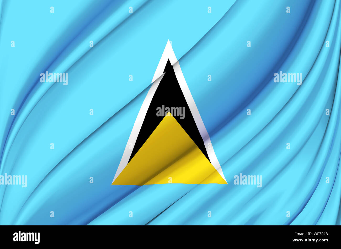 Saint Lucia waving flag illustration. Countries of North and Central ...
