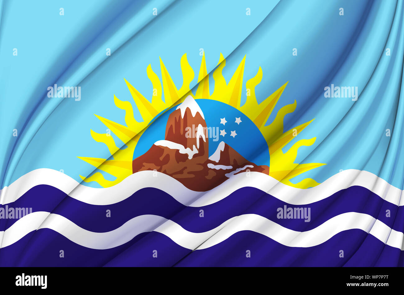 Santa Cruz waving flag illustration. Regions of Argentina. Perfect for ...