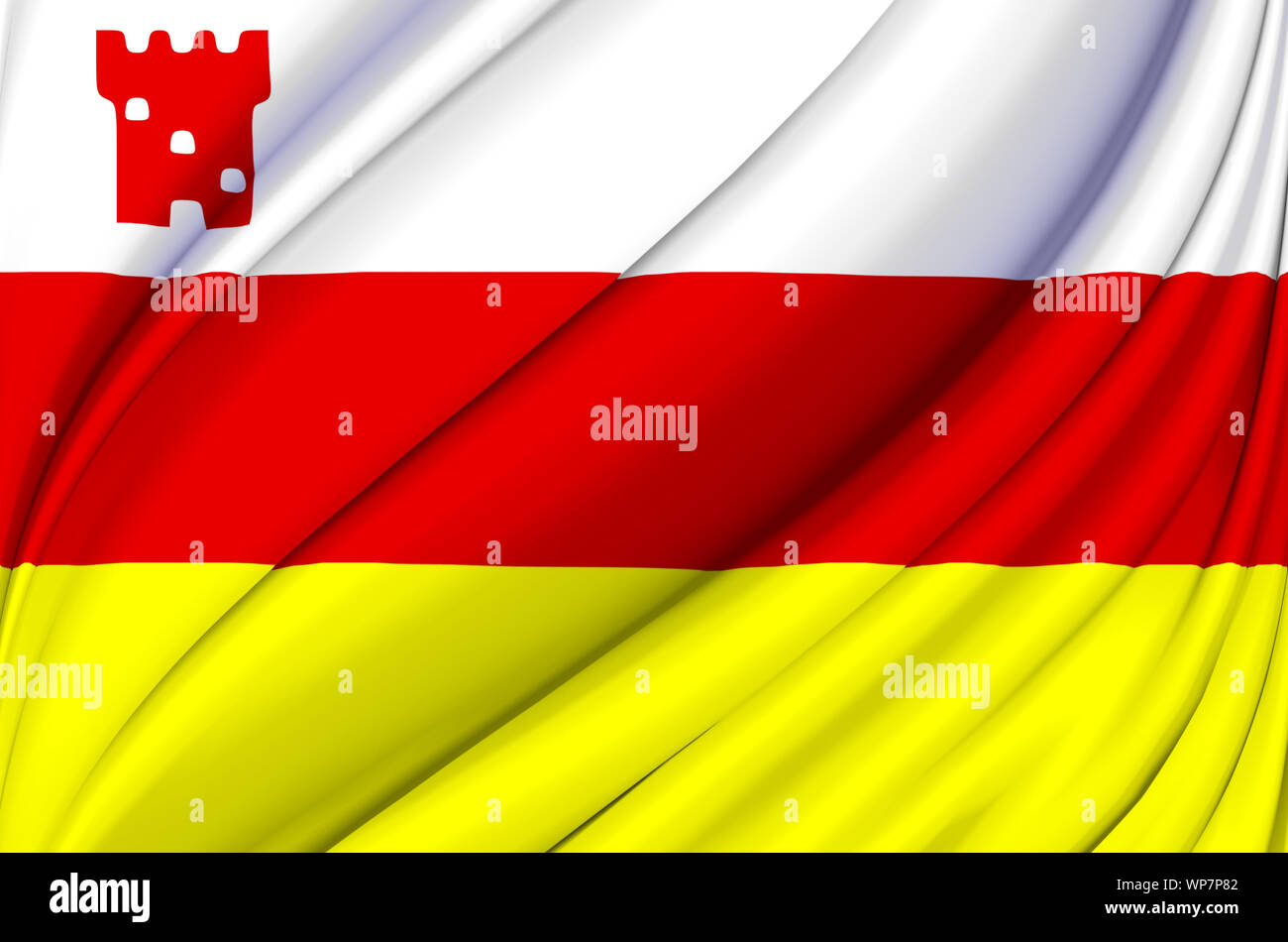 Santa Barbara California waving flag illustration. Regions and Cities ...