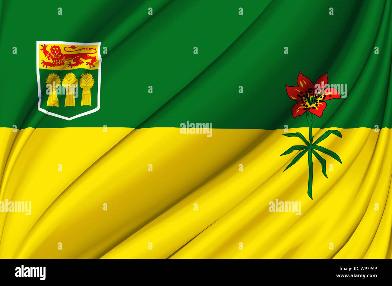 Saskatchewan waving flag illustration. States, cities and Regions of ...