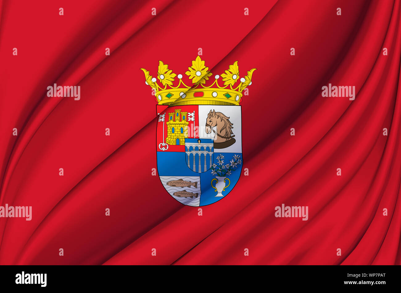 Segovia waving flag illustration. Regions and cities of Spain. Perfect ...