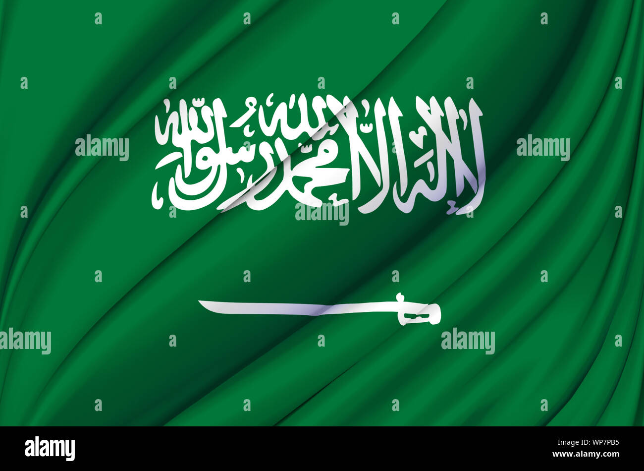 Saudi Arabia waving flag illustration. Countries of Asia. Perfect for ...