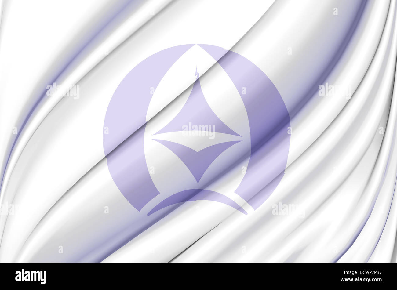 Shibetsu Town waving flag illustration. Regions of Japan. Perfect for ...