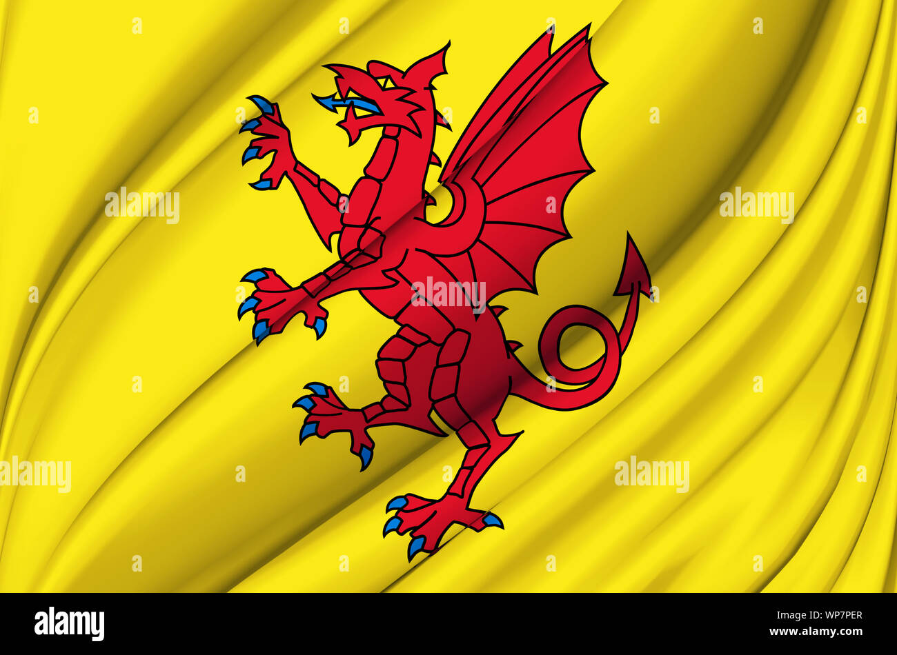 Somerset waving flag illustration. Regions of England and United ...