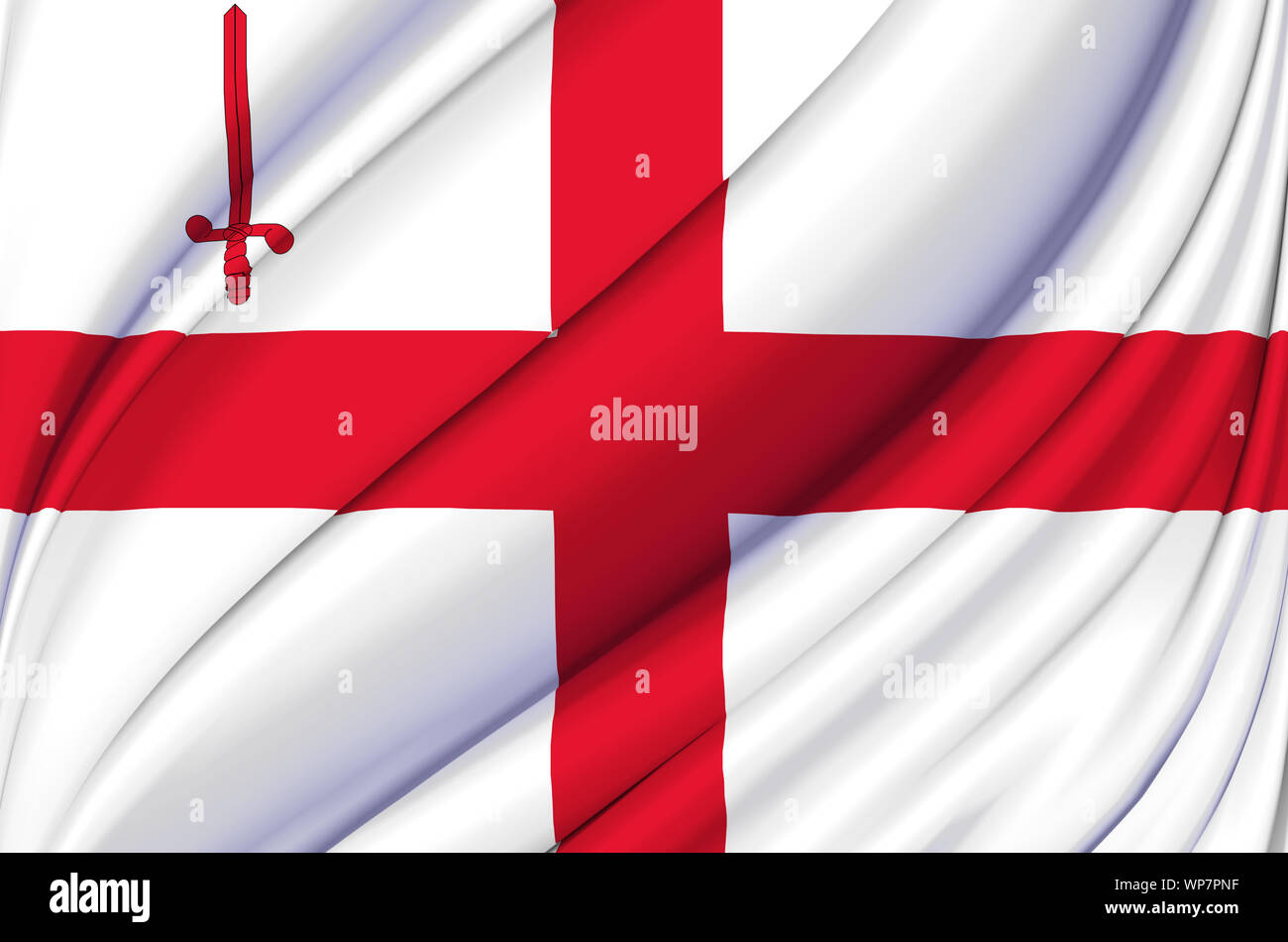 The City London waving flag illustration. Regions of England and United ...