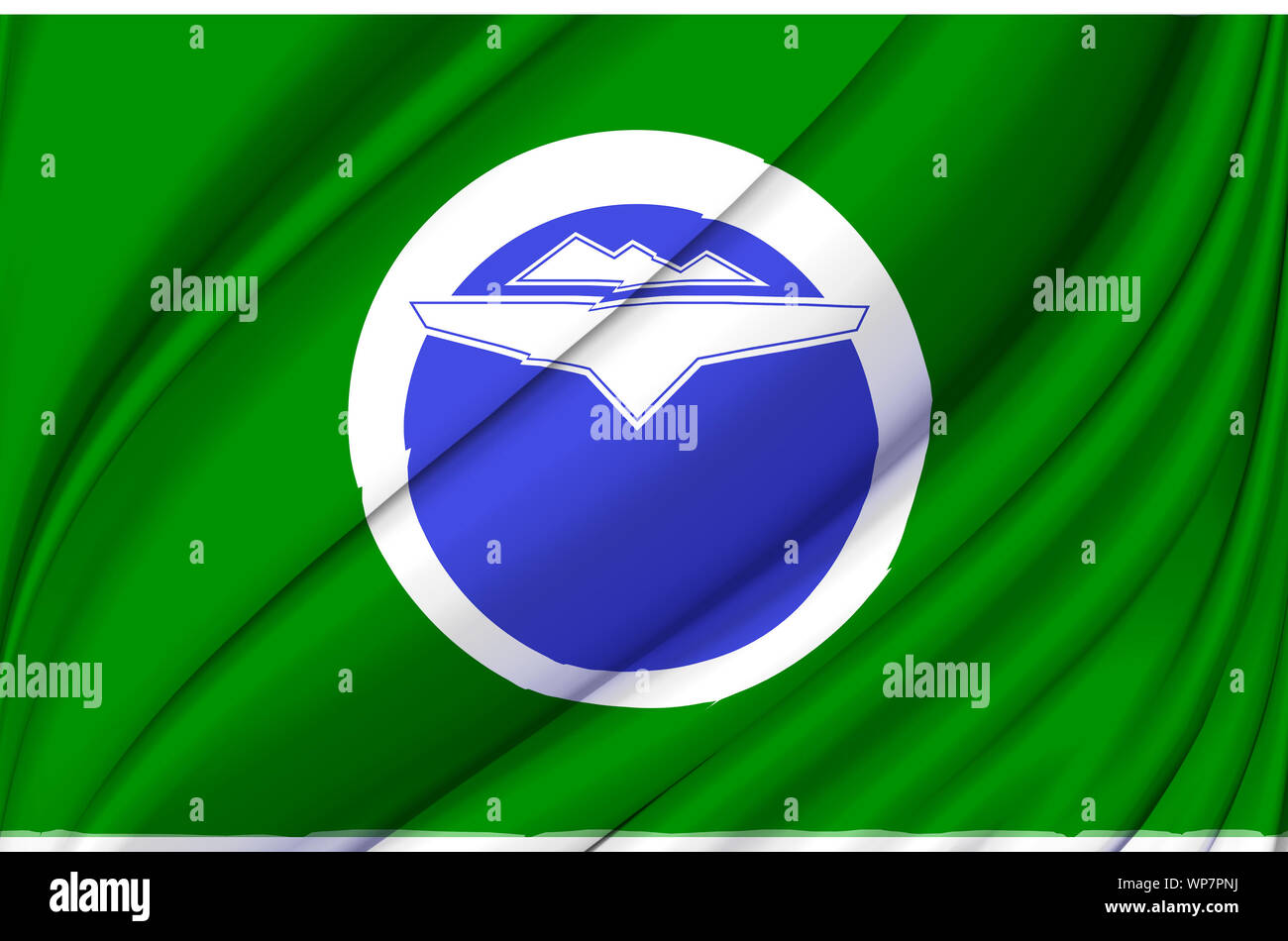 Teshikaga waving flag illustration. Regions of Japan. Perfect for ...