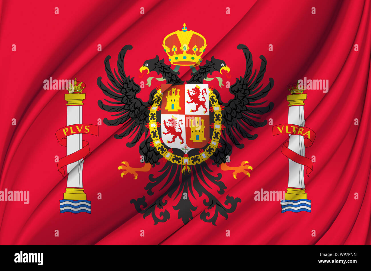 Toledo waving flag illustration. Regions and cities of Spain. Perfect ...