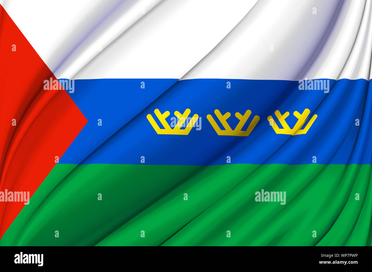 Tyumen waving flag illustration. Regions of Russia. Perfect for ...