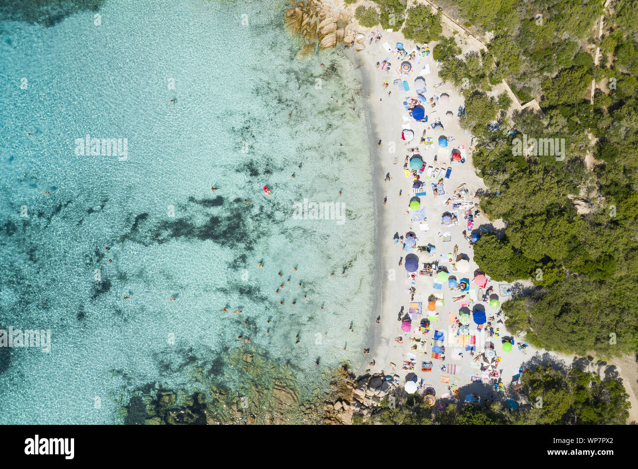View from above, stunning aerial view of a beautiful beach full of ...