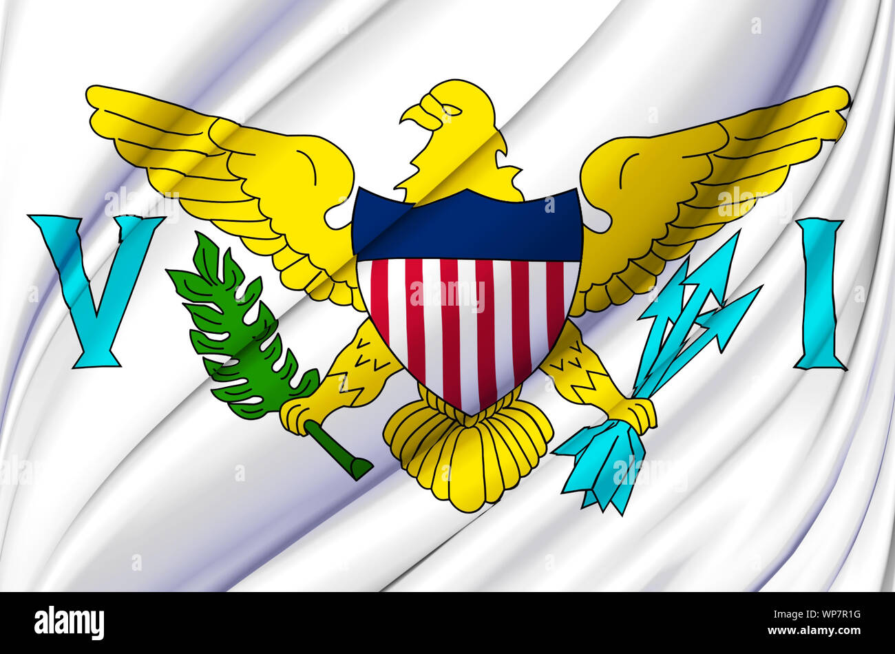 Virgin Islands waving flag illustration. Countries of North and Central ...