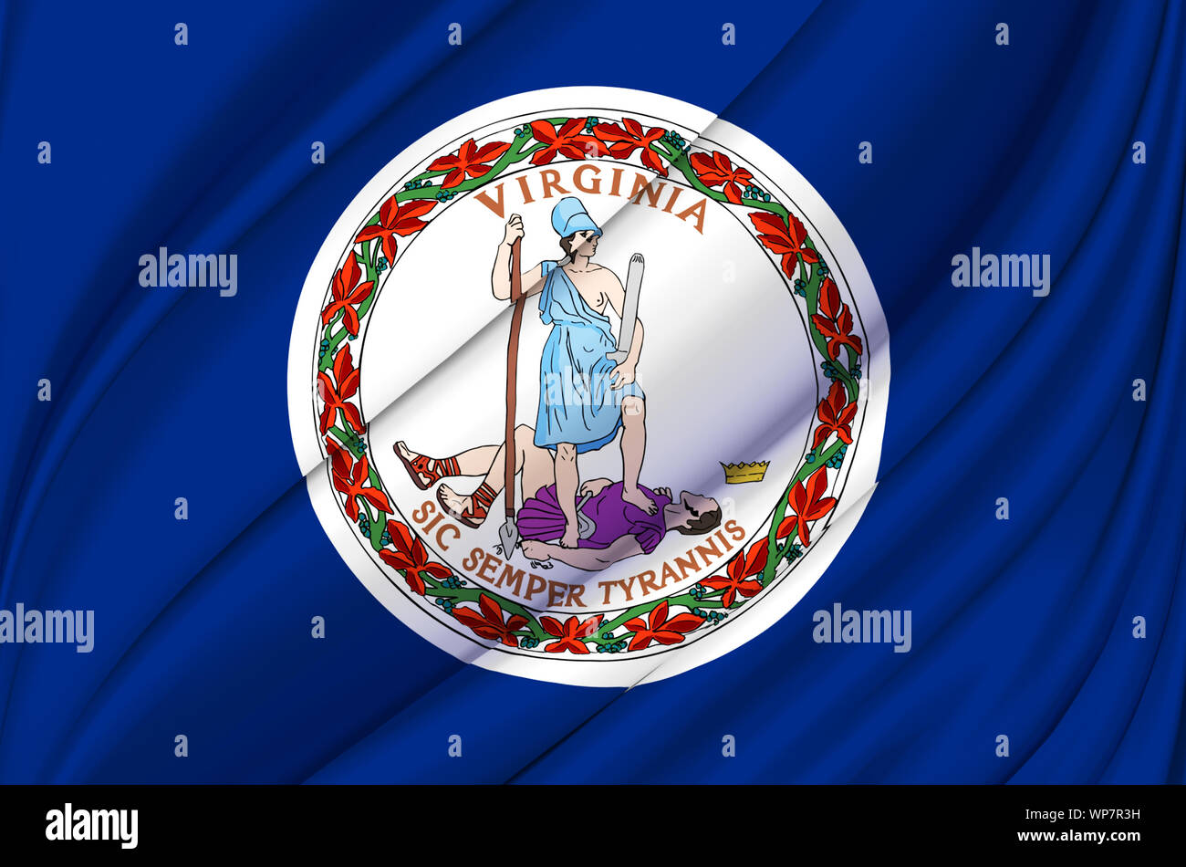 Virginia waving flag illustration. US states. Perfect for background ...