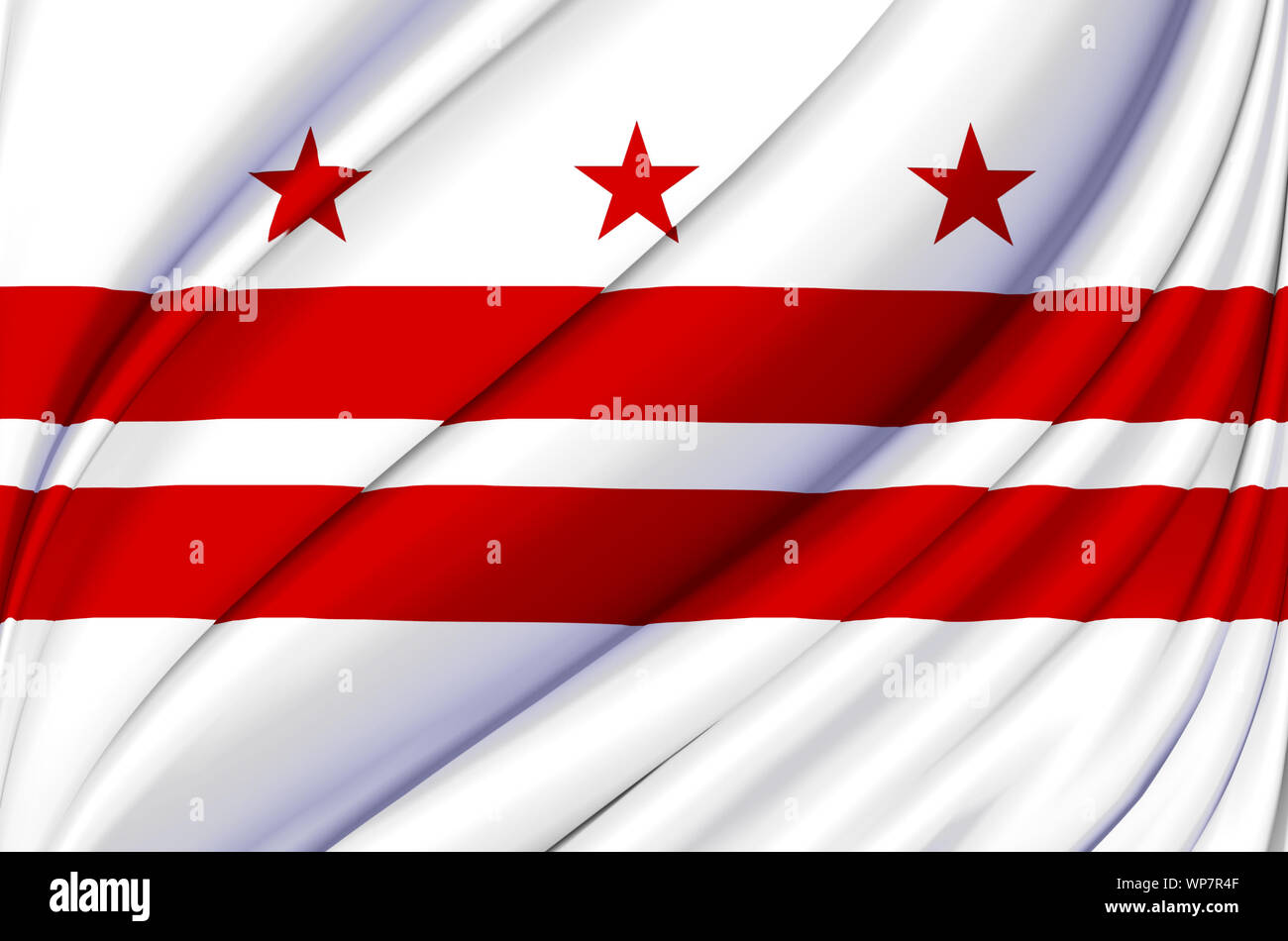 Washington Dc waving flag illustration. Regions and Cities of the ...