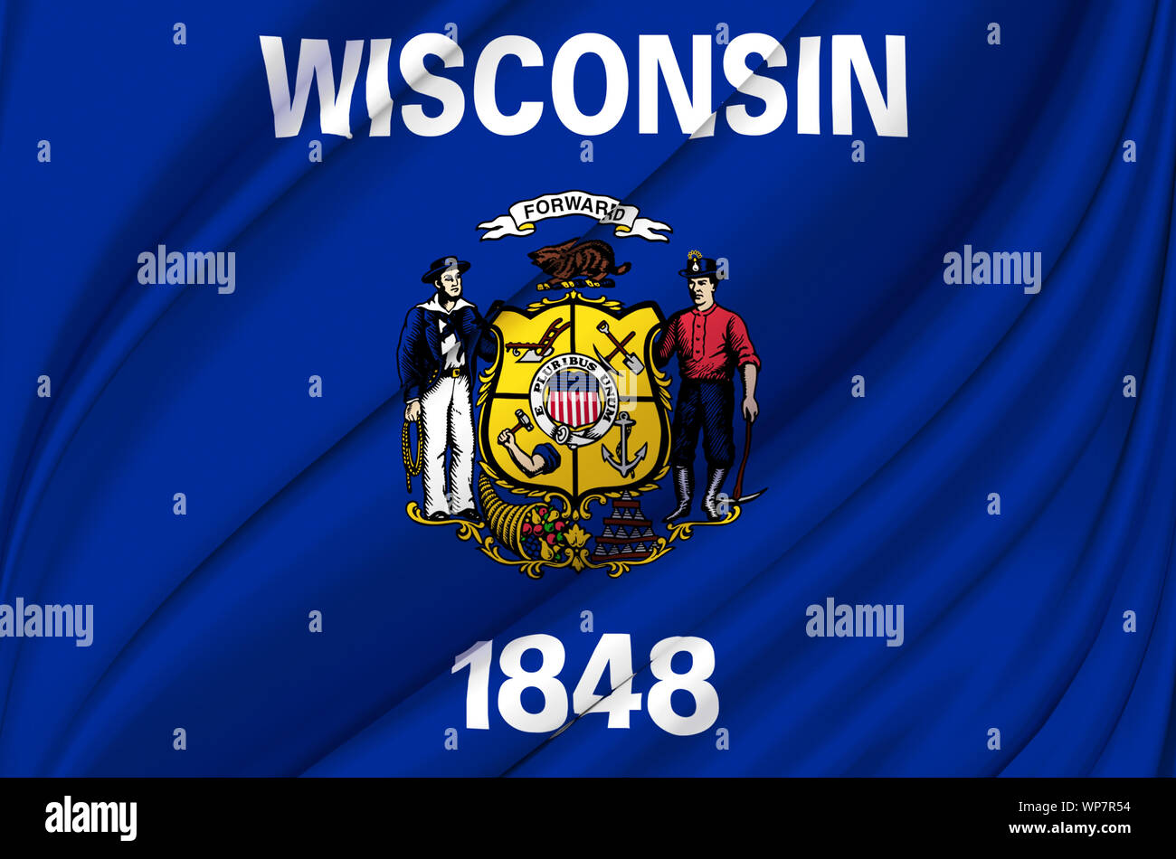 Wisconsin waving flag illustration. US states. Perfect for background ...