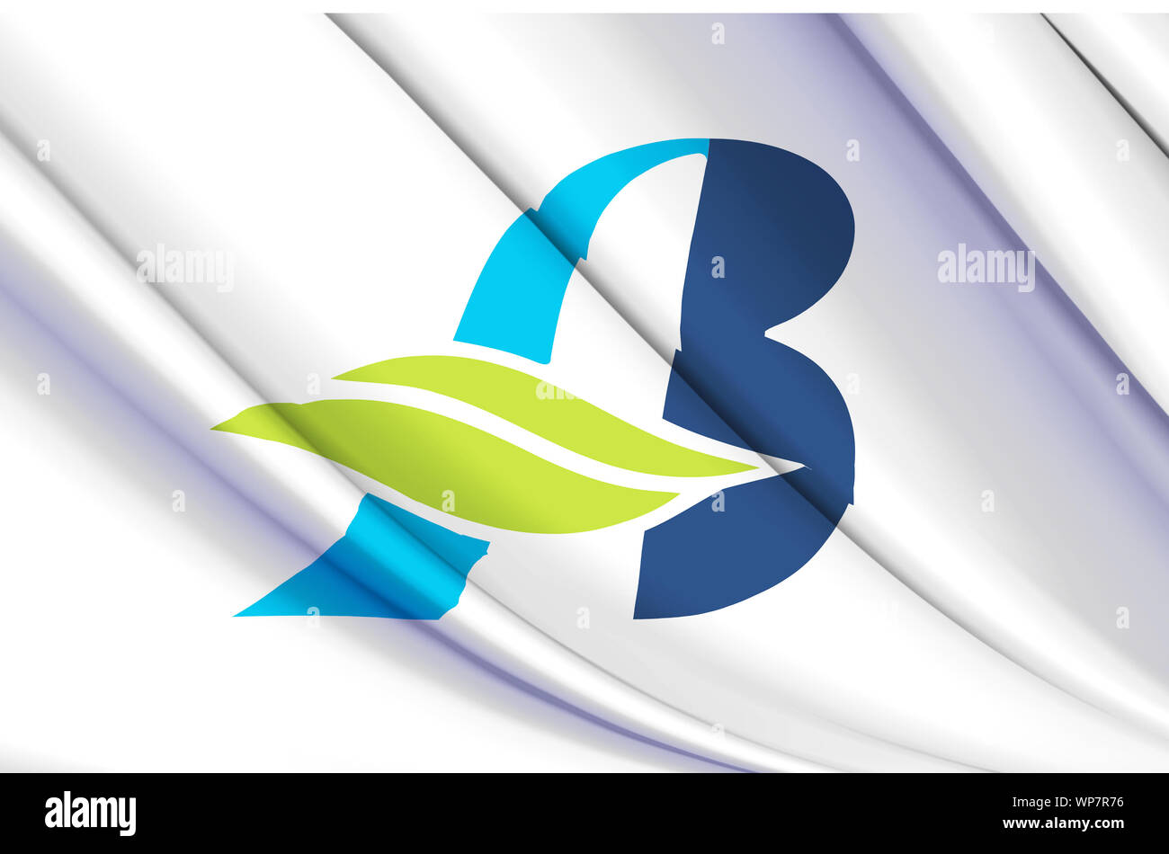 Abira waving flag illustration. Regions of Japan. Perfect for ...