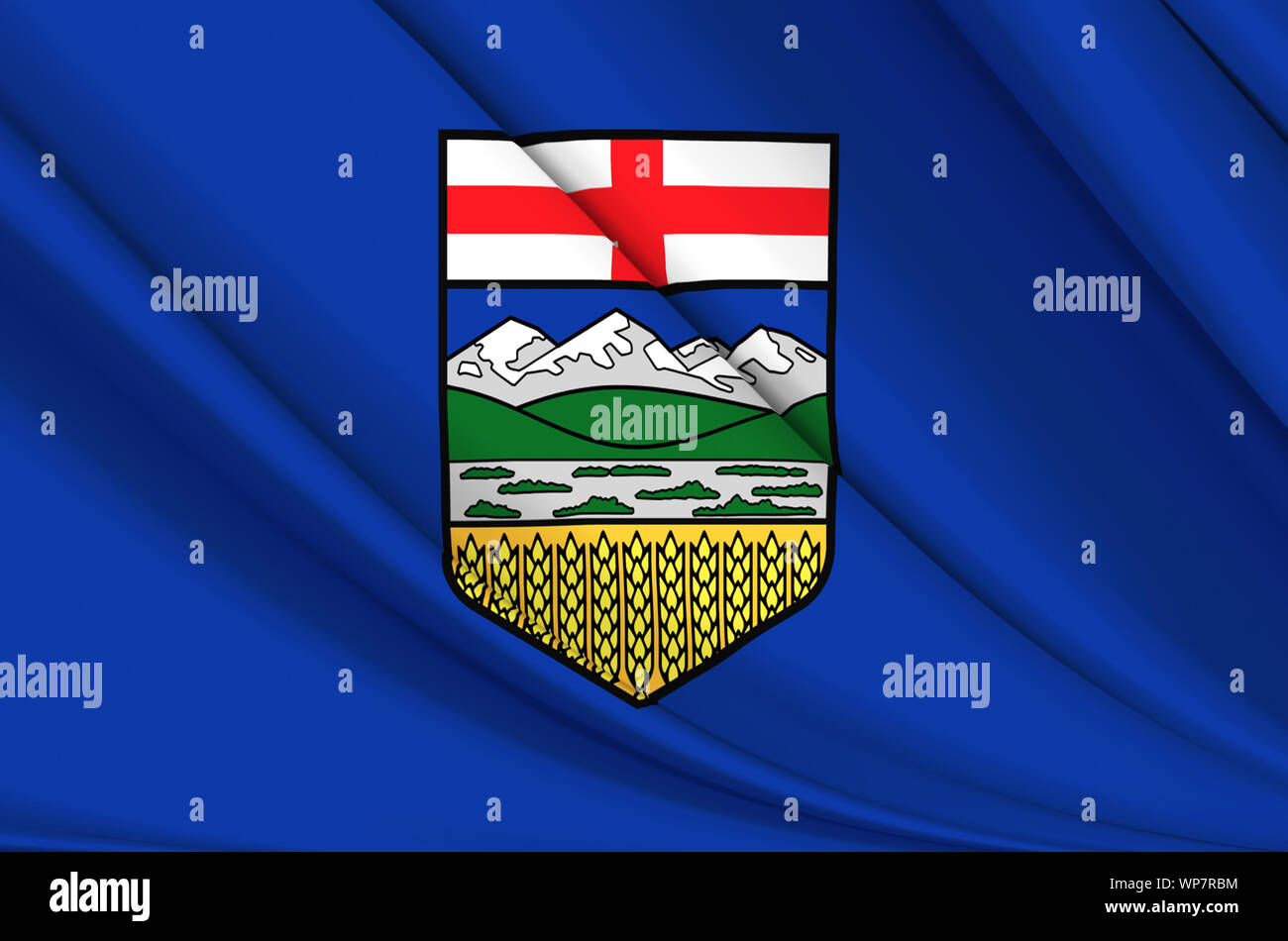 Alberta waving flag illustration. States, cities and Regions of Canada ...