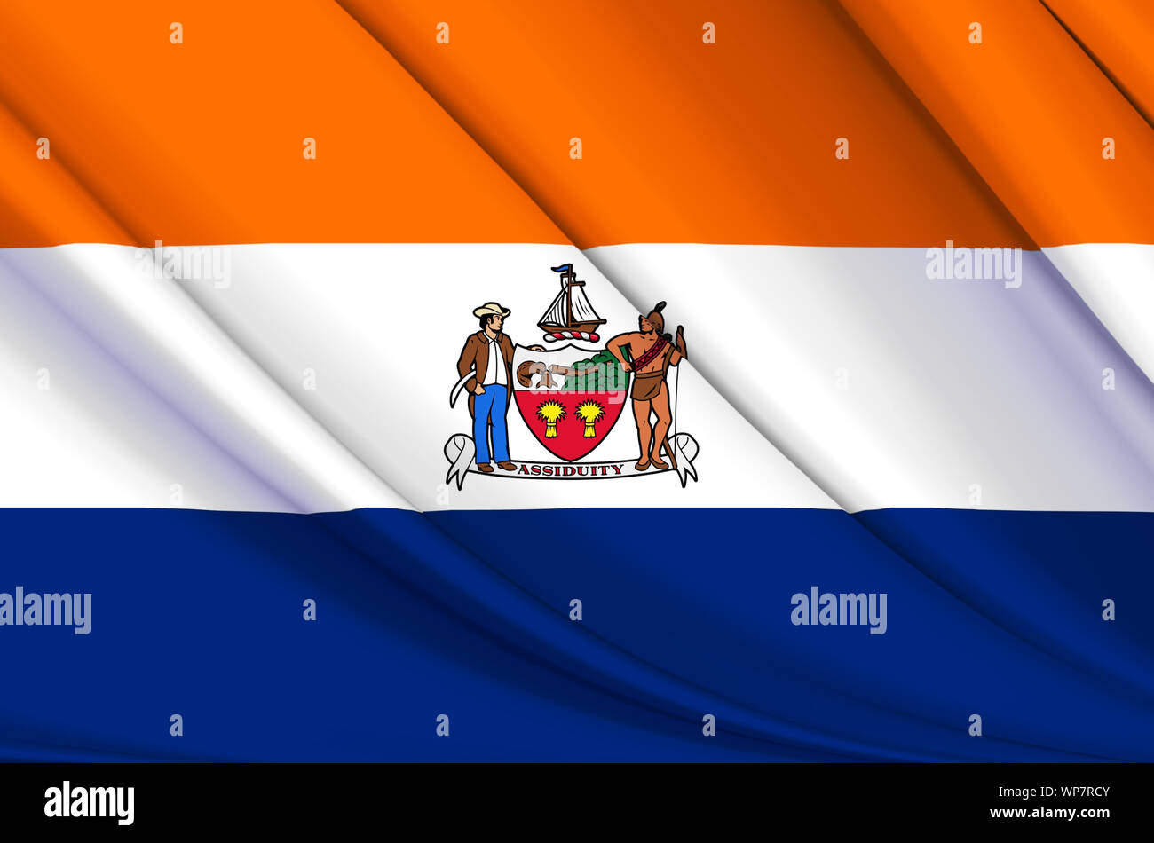 Albany New York waving flag illustration. Regions and Cities of the ...