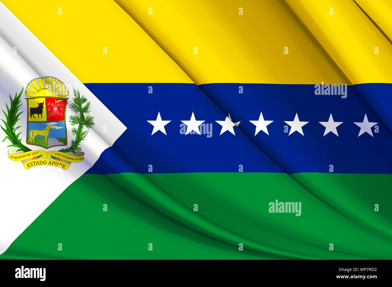 Apure waving flag illustration. Regions of Venezuela. Perfect for ...
