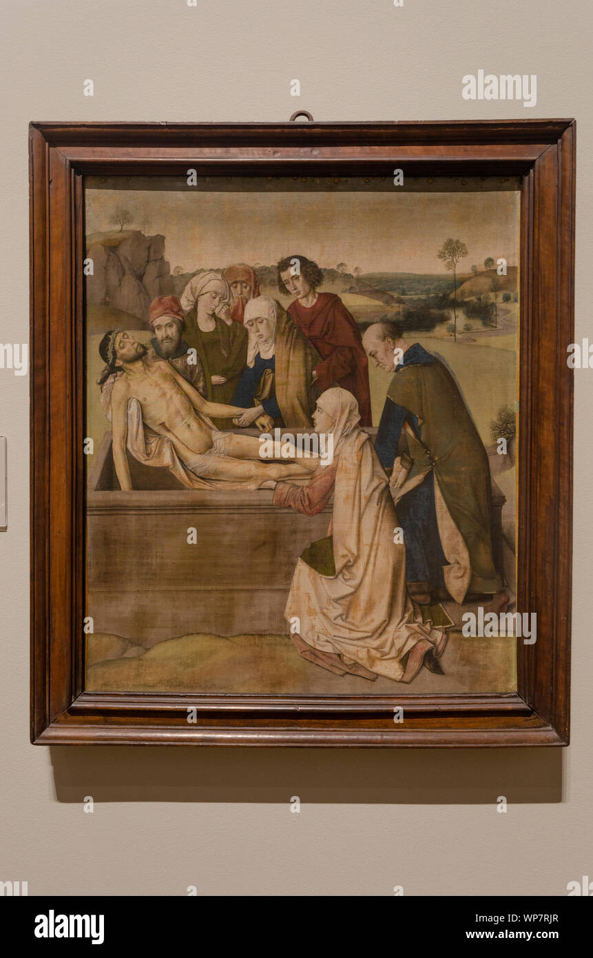 The Entombment is a glue-size painting on linen attributed to the Early ...