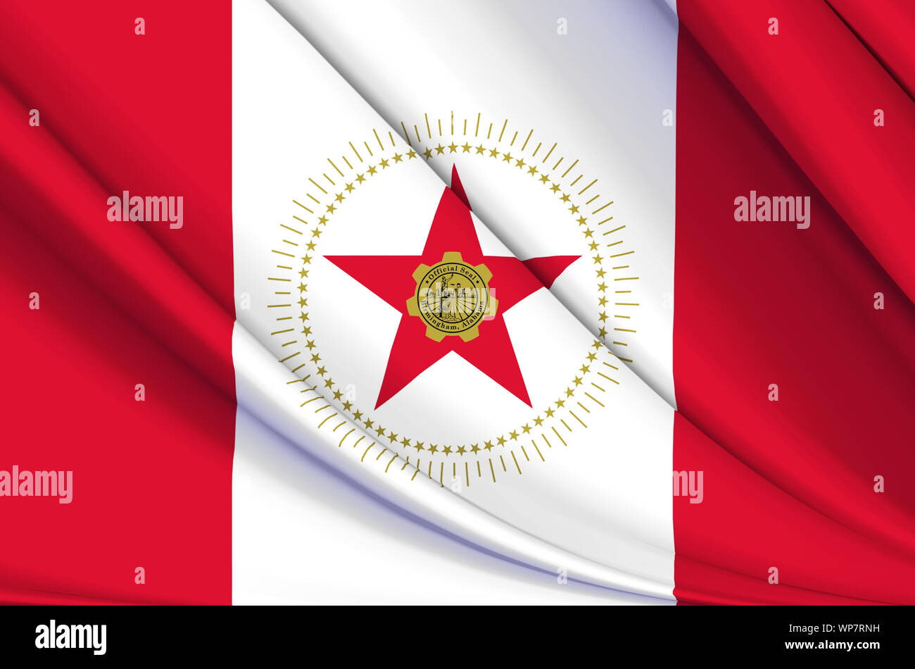 Birmingham Alabama waving flag illustration. Regions and Cities of the ...