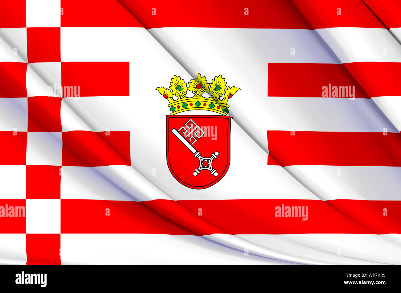 Bremen waving flag illustration. Federal state of Germany. Perfect for ...