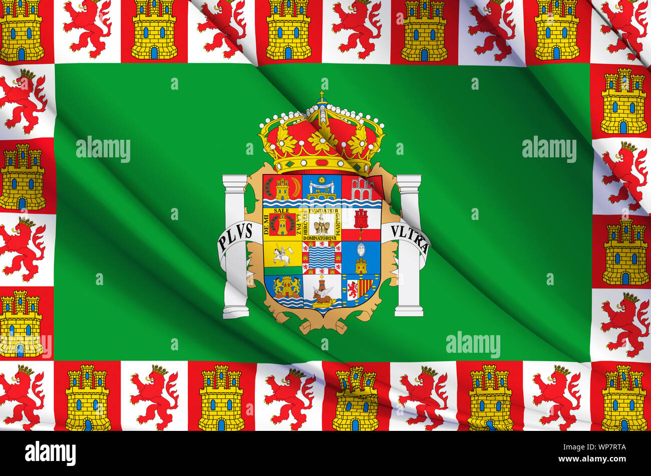 Cadiz waving flag illustration. Regions and cities of Spain. Perfect ...