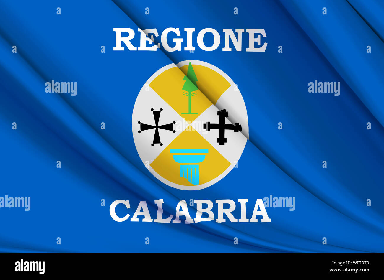Calabria waving flag illustration. Regions of Italy. Perfect for ...