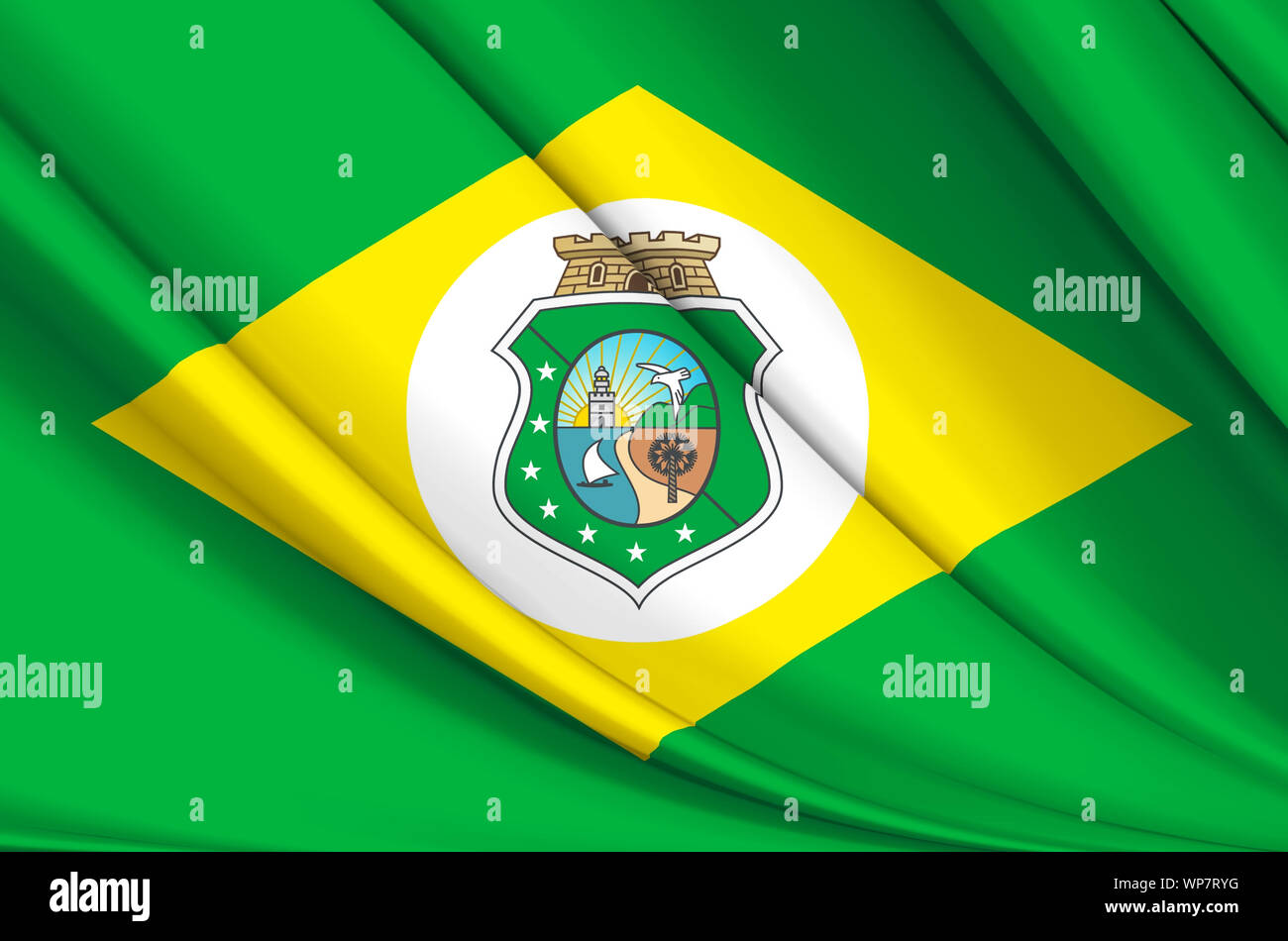 Ceara waving flag illustration. Brazilian states. Perfect for ...