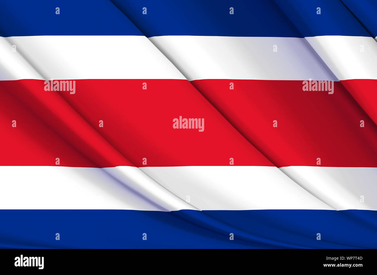 Costa Rica waving flag illustration. Countries of North and Central ...