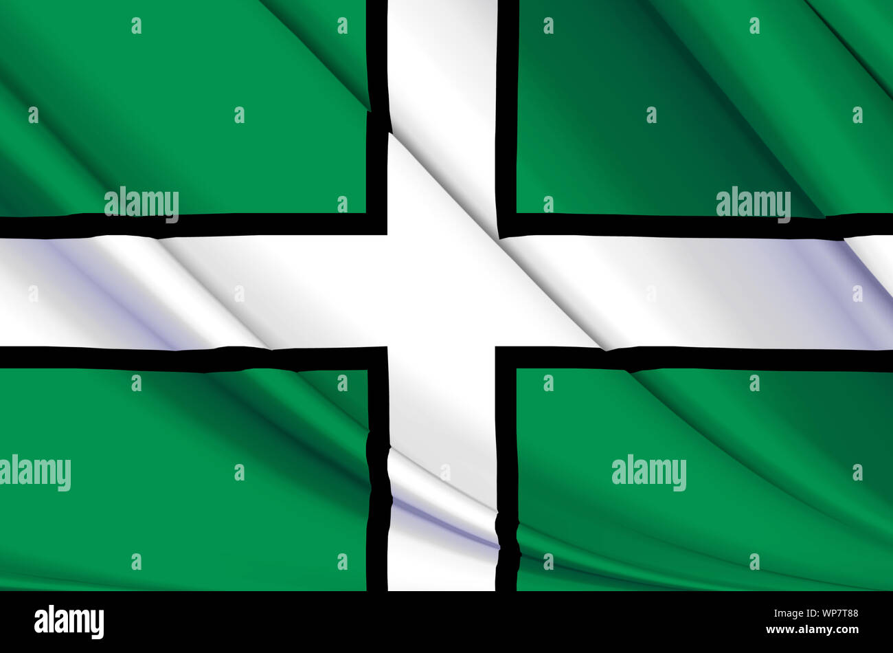 Devon waving flag illustration. Regions of England and United Kingdom ...