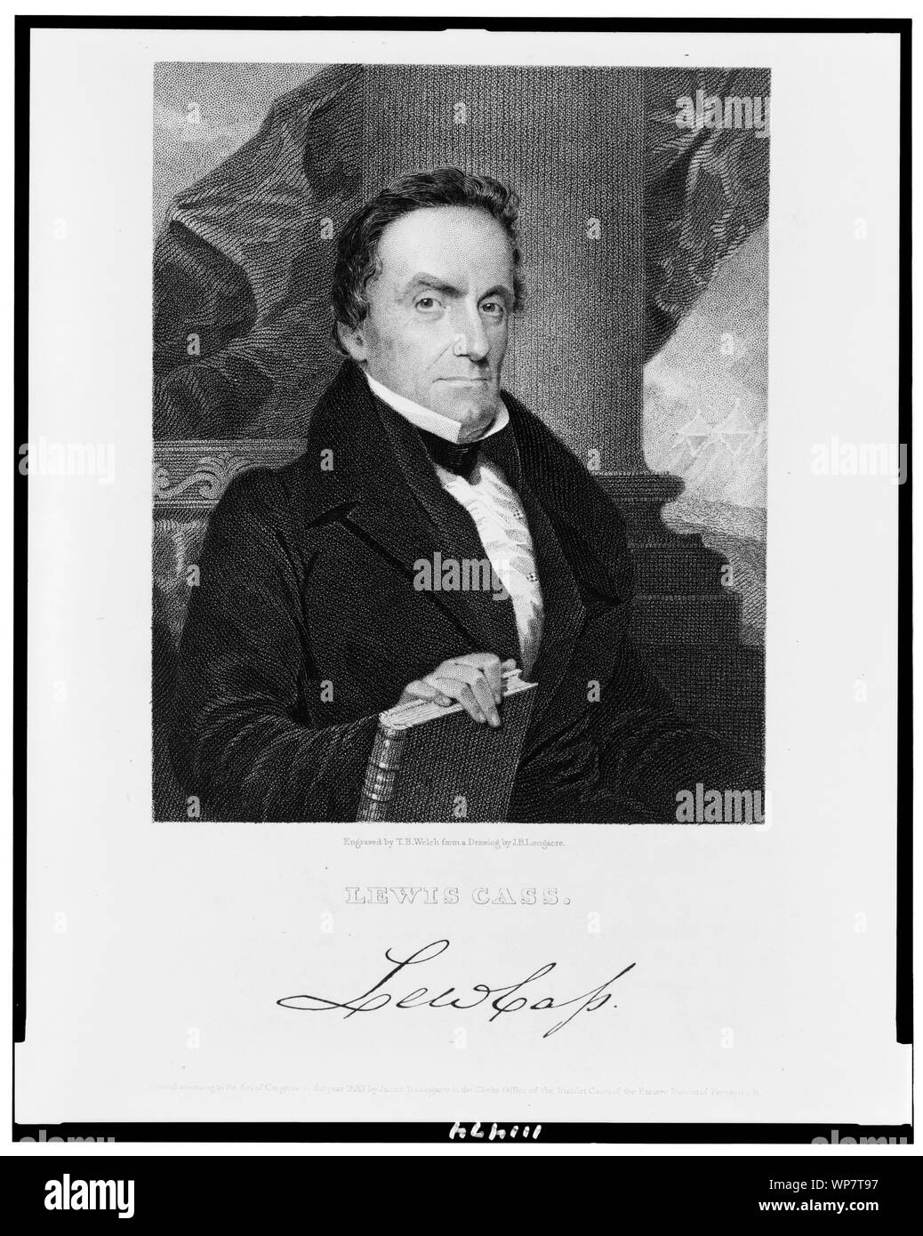 Lewis Cass / engraved by T.B. Welch from a drawing by J.B. Longacre ...