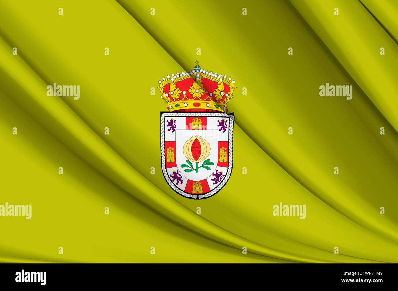 Granada waving flag illustration. Regions and cities of Spain. Perfect ...