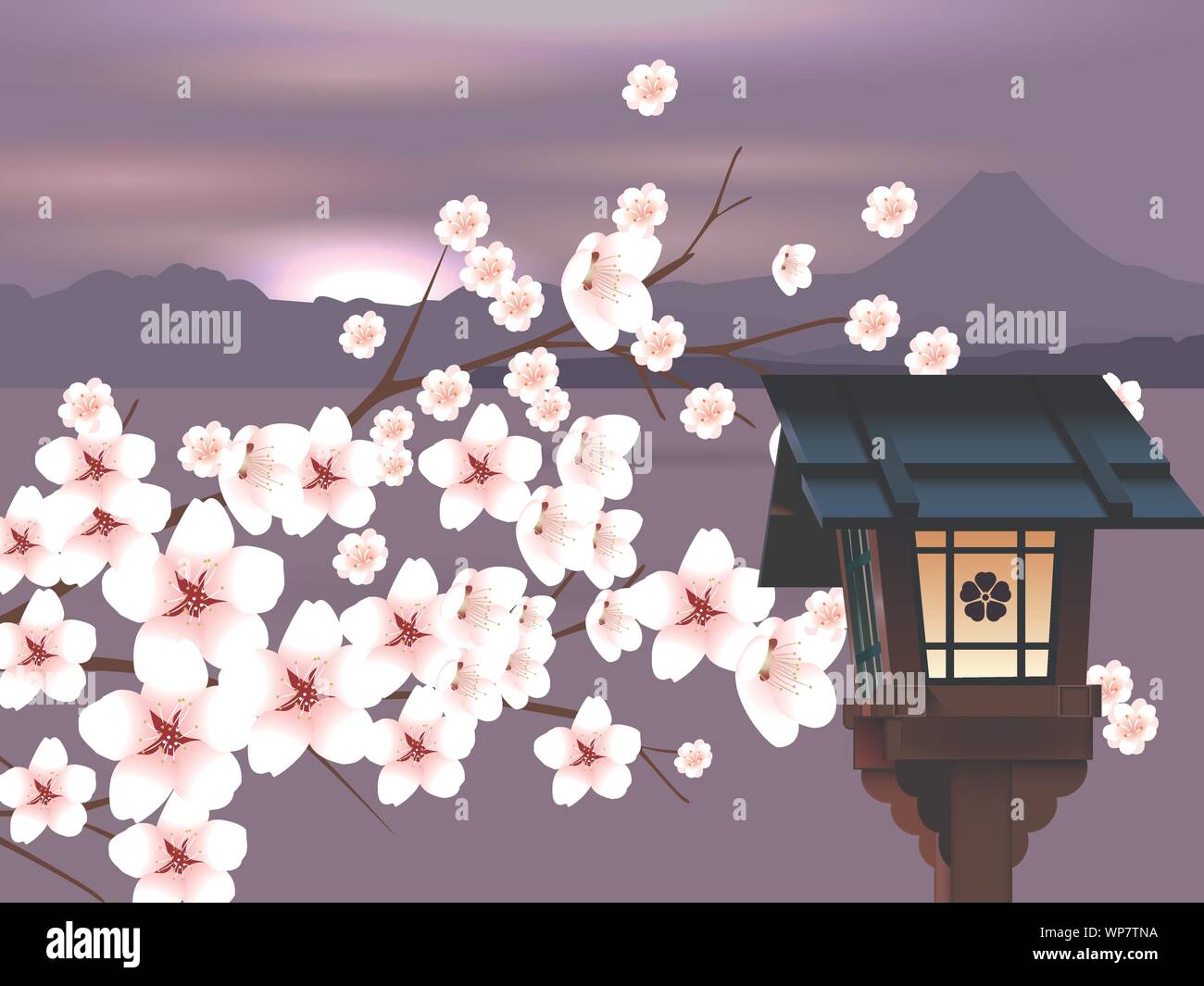 Abstract Japanese Landscape Stock Vector Image & Art - Alamy