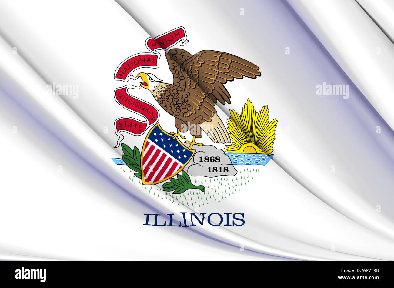 Illinois waving flag illustration. US states. Perfect for background ...