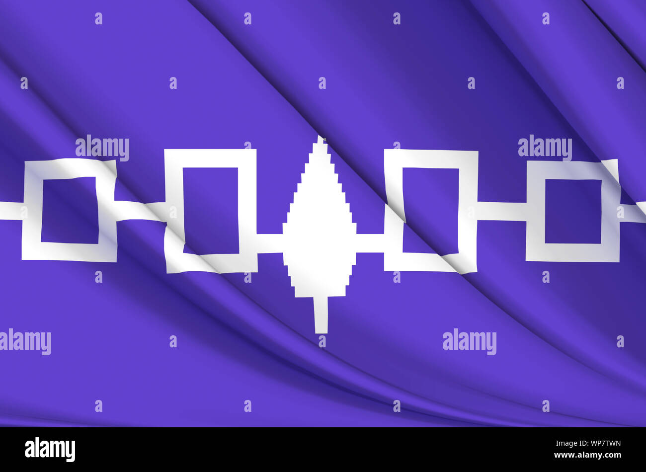 Iroquois Confederacy waving flag illustration. States, cities and ...