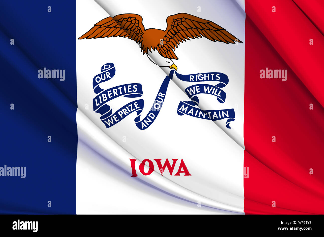 Iowa waving flag illustration. US states. Perfect for background and ...