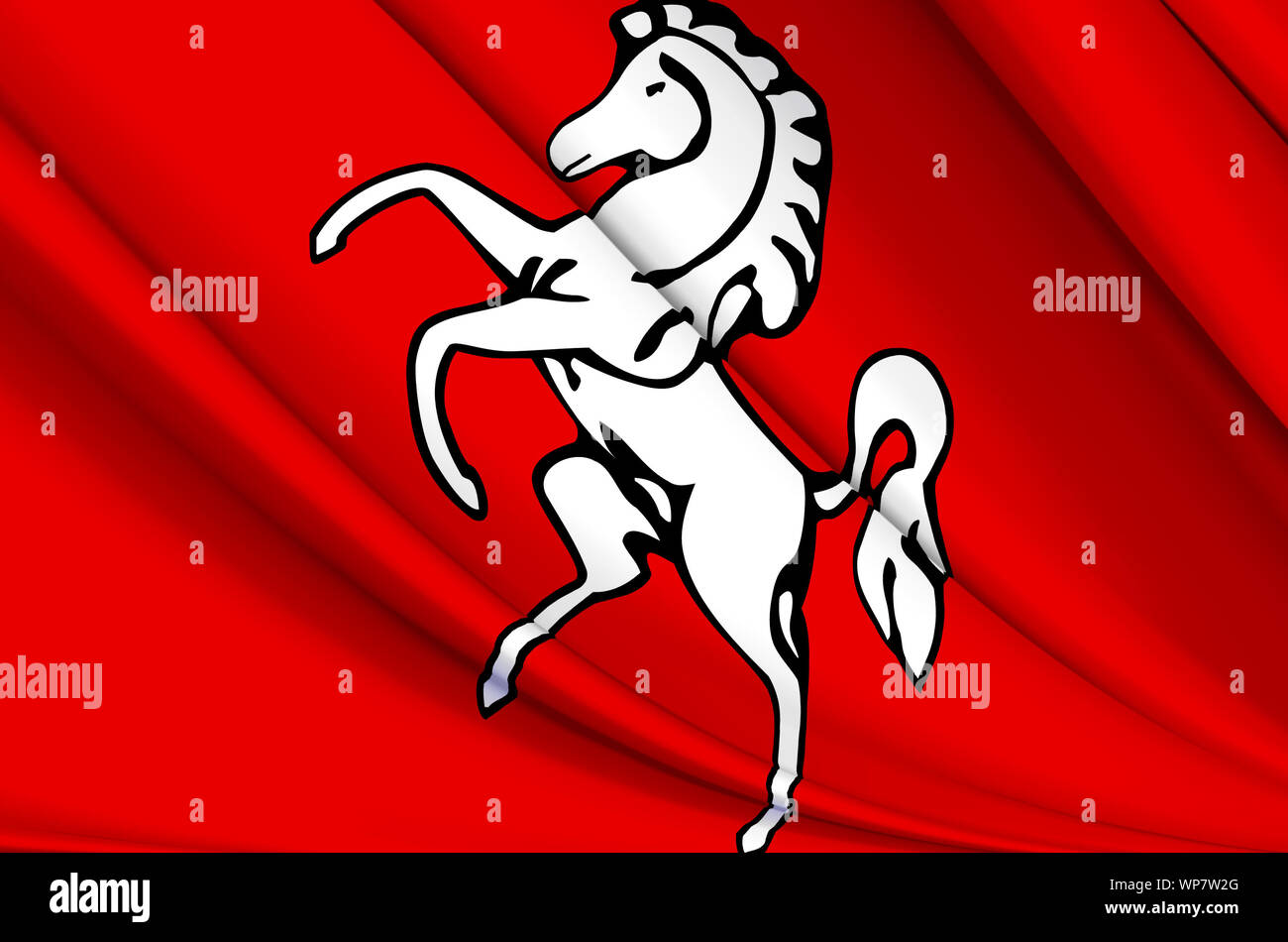 Kent waving flag illustration. Regions of England and United Kingdom ...