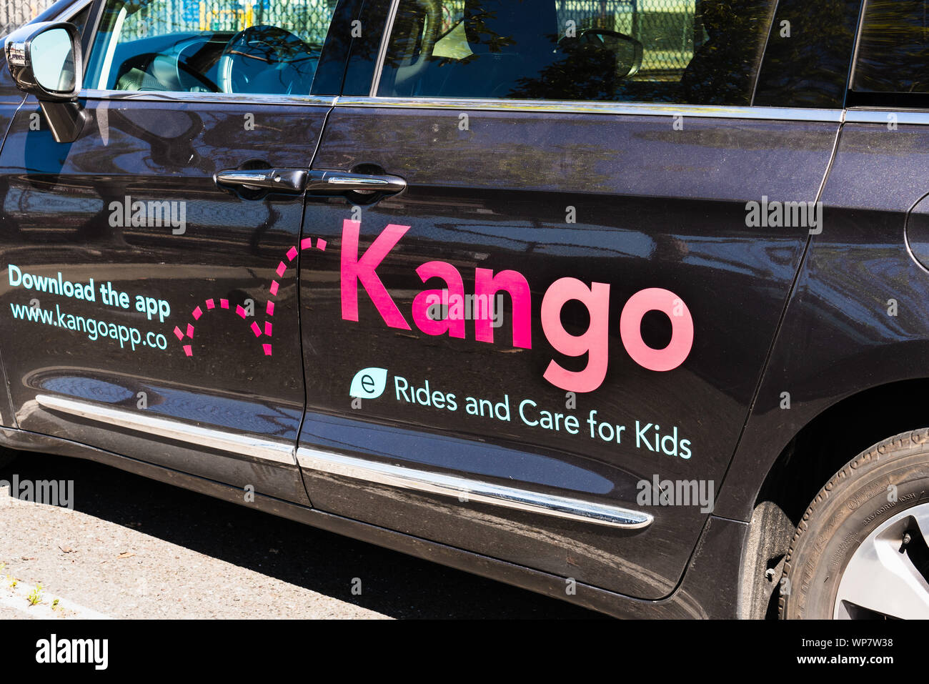 August 15, 2019 San Mateo / CA / USA - Close up of Kango logo on the ...