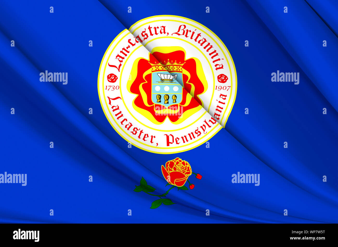 Lancaster Pennsylvania waving flag illustration. Regions and Cities of ...