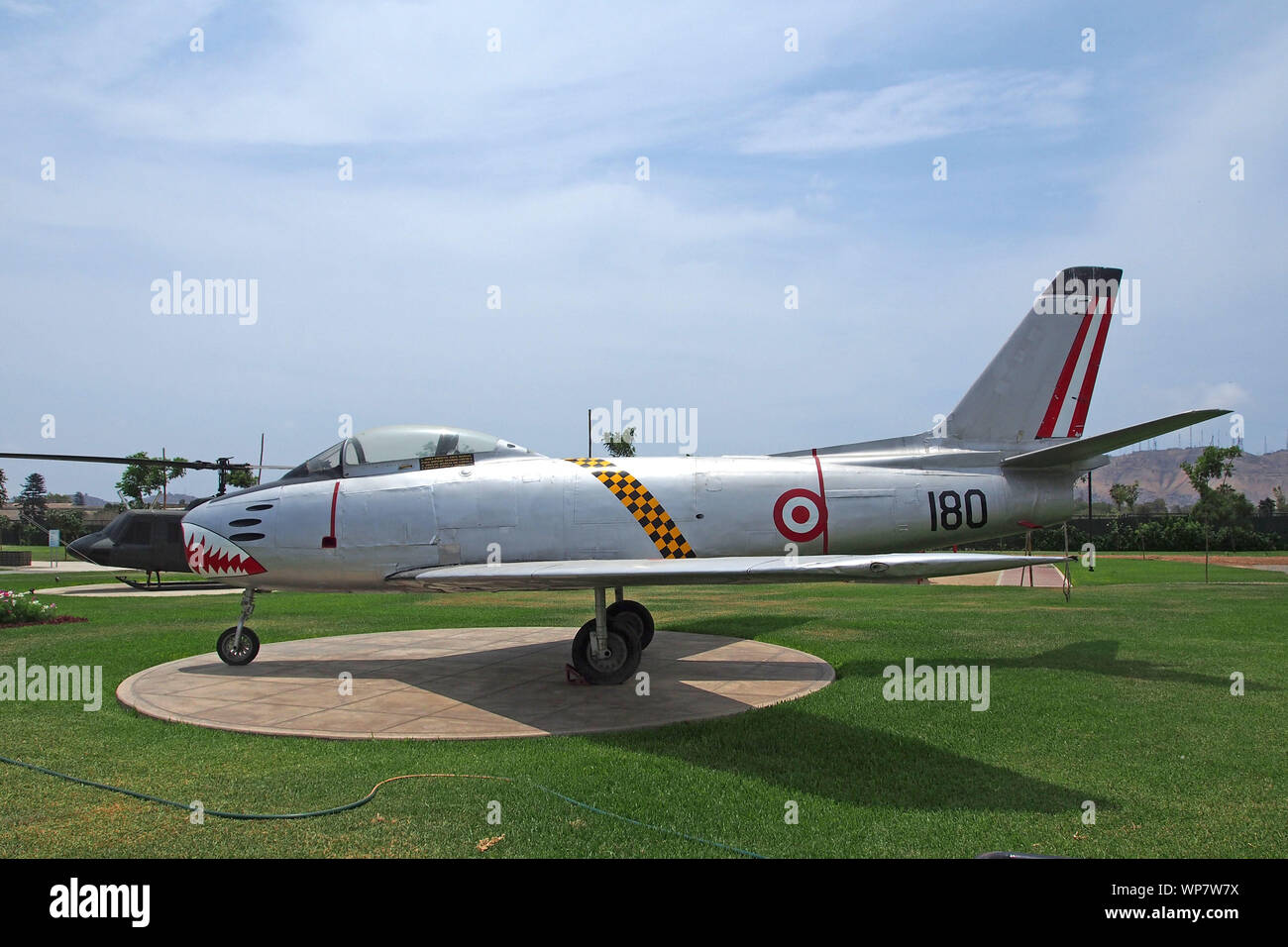 Rear view of the North American F-86 Sabre jet fighter aircraft from ...