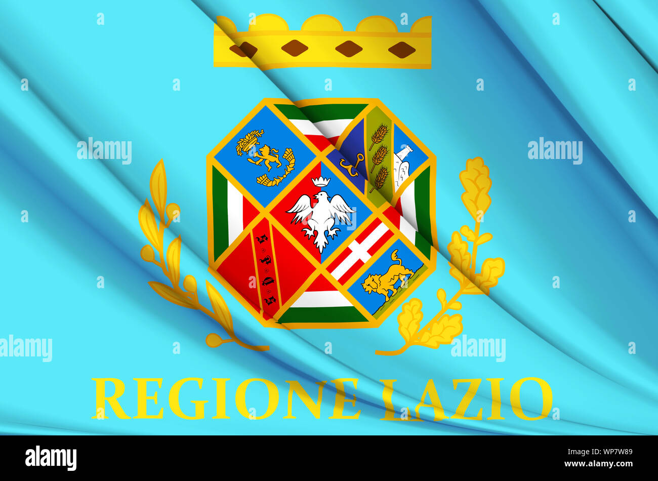 Lazio waving flag illustration. Regions of Italy. Perfect for ...