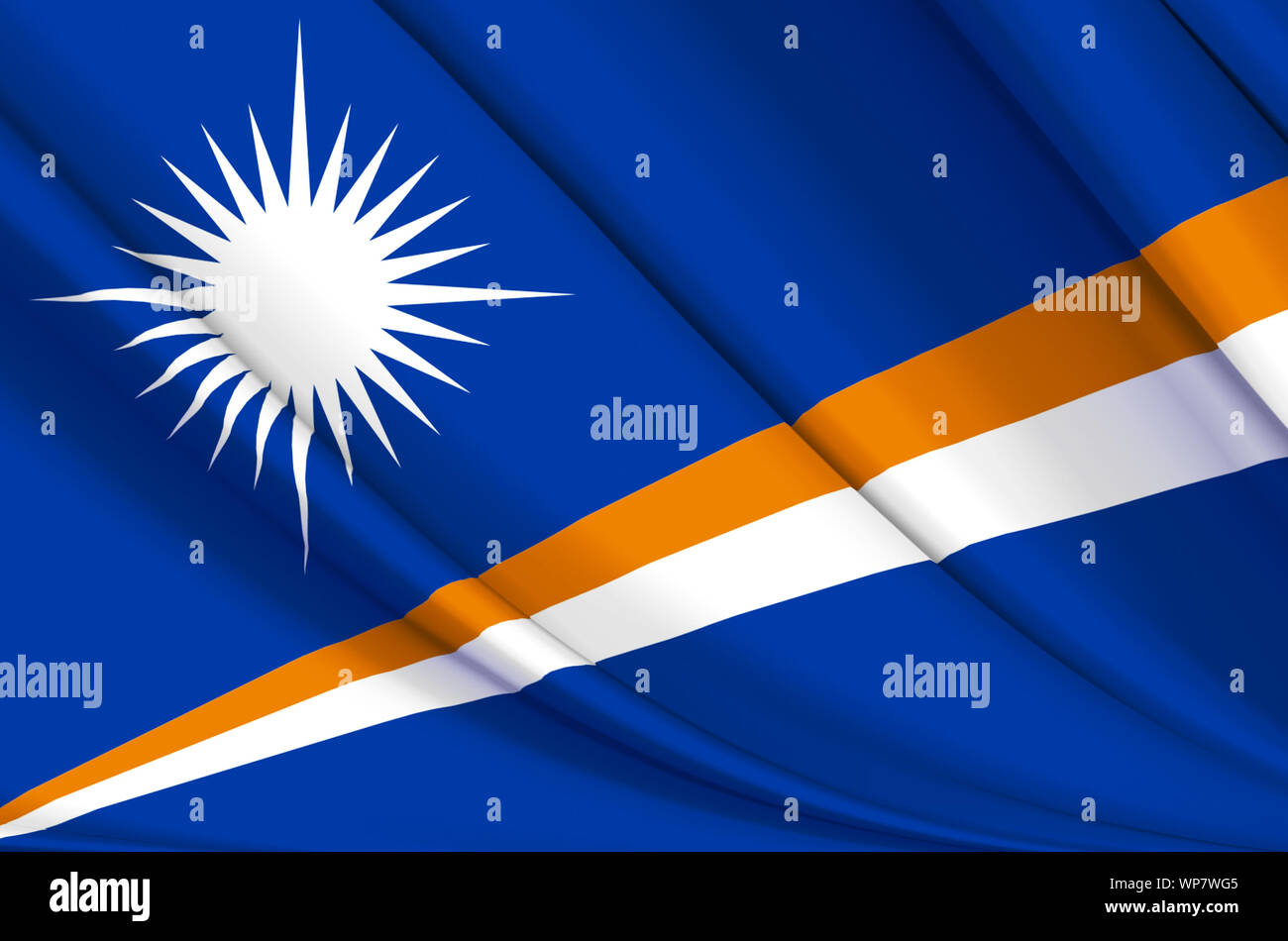 Marshall Islands waving flag illustration. Countries of Australia and ...