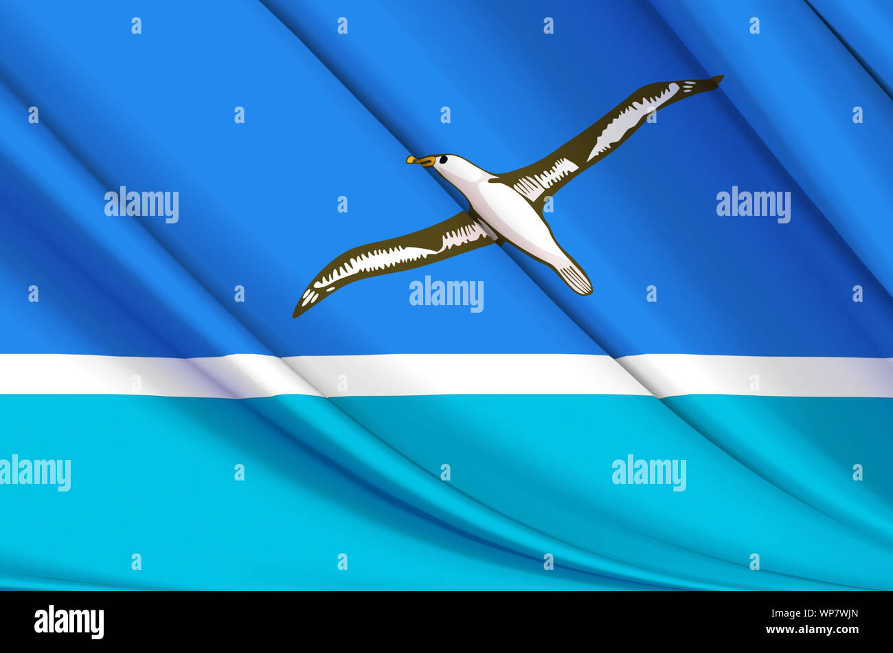 Midway Islands waving flag illustration. Regions and Cities of the ...