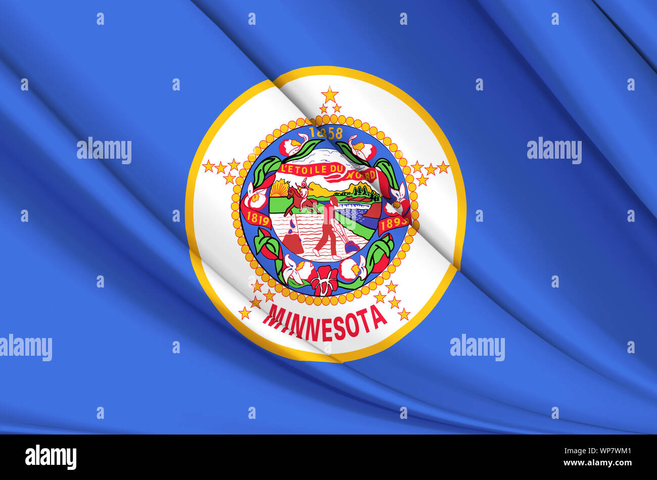 Minnesota waving flag illustration. US states. Perfect for background ...
