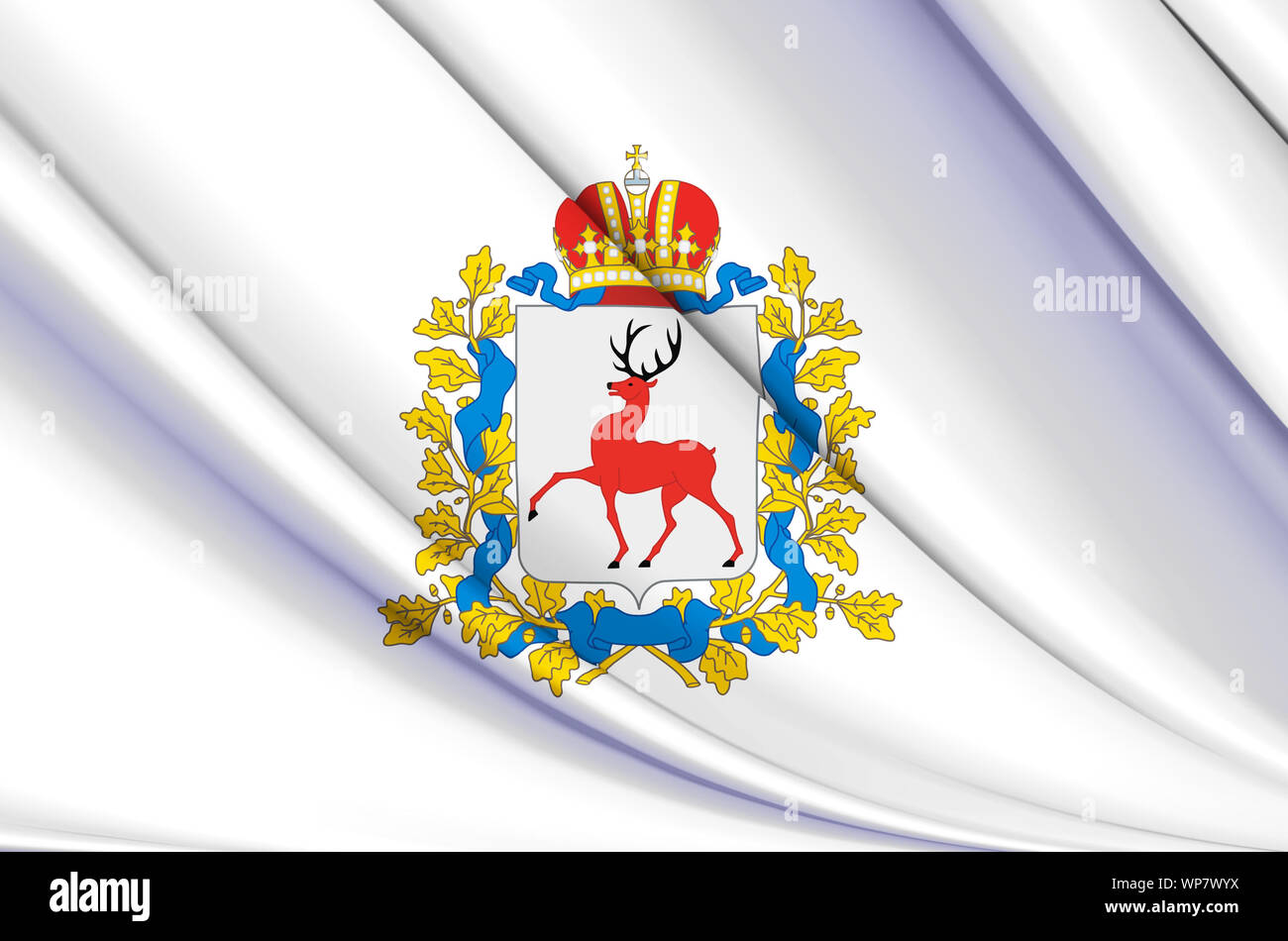 Nizhny Novgorod Region waving flag illustration. Regions of Russia ...