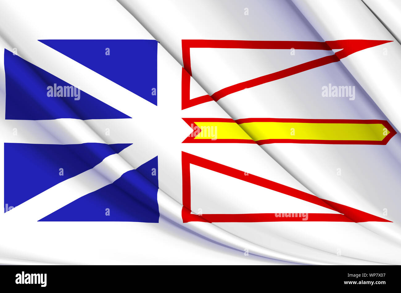 Newfoundland And Labrador waving flag illustration. States, cities and ...