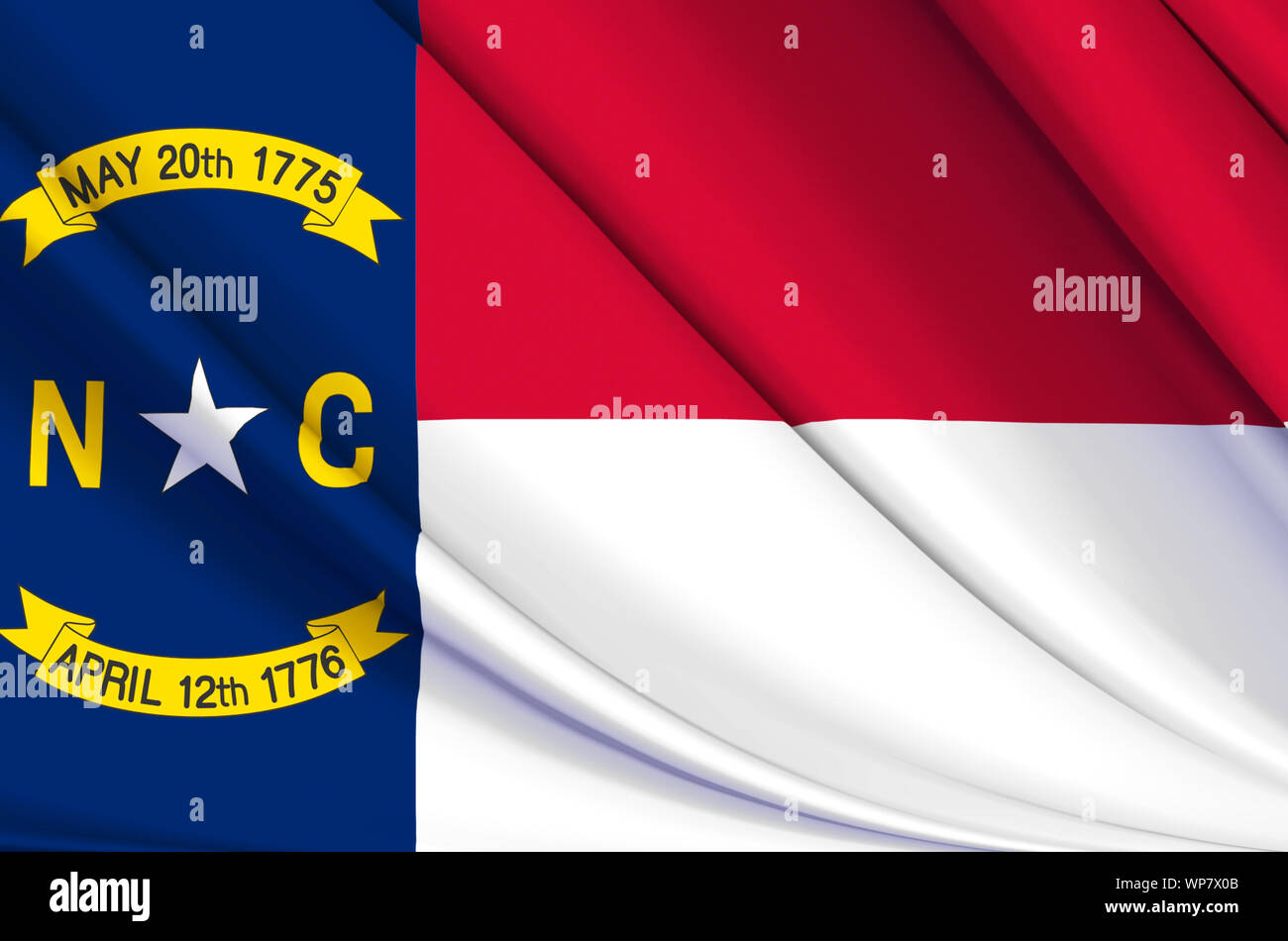 North Carolina waving flag illustration. US states. Perfect for ...